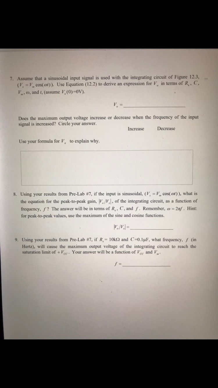 Solved EEE202 Experiment #12: DIFFERENTIATING AND | Chegg.com