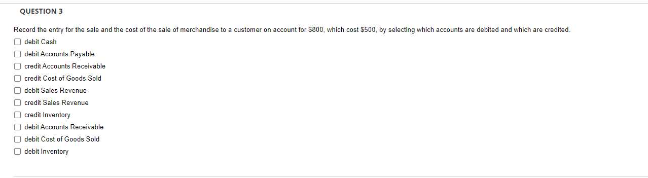 Solved Record the entry for the sale and the cost of the | Chegg.com