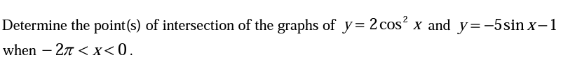 Solved Determine the point(s) of intersection of the graphs | Chegg.com