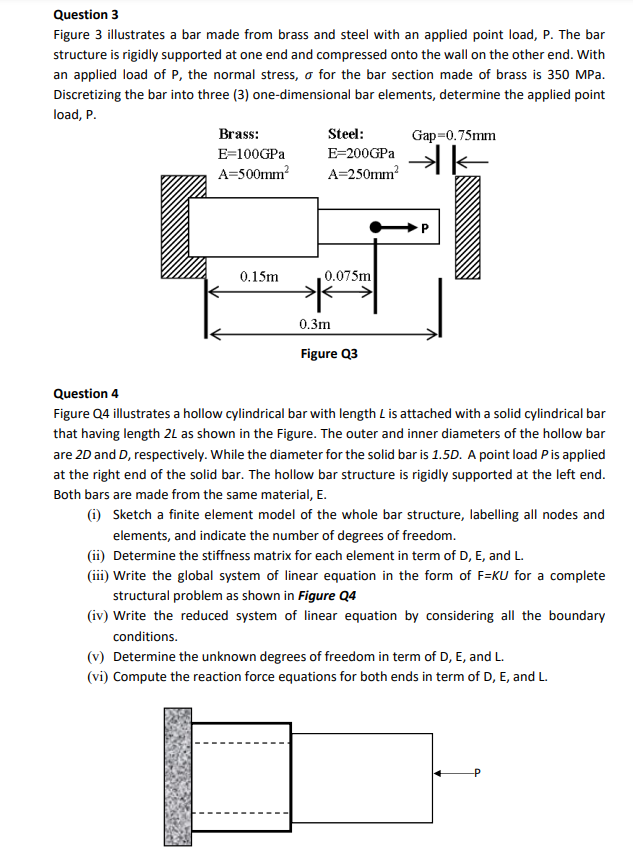 Solved Question 3 Figure 3 illustrates a bar made from brass | Chegg.com