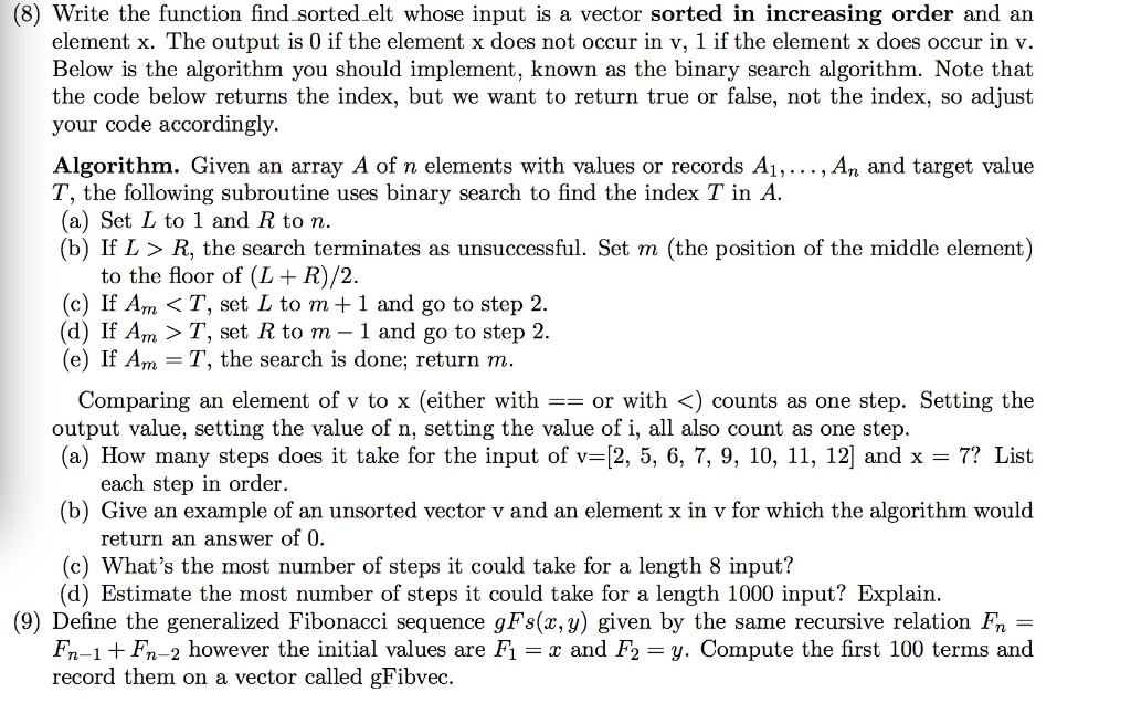 Solved (1) Write a function custommin(v) which takes as | Chegg.com
