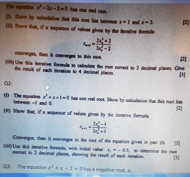 Solved The equation -2r-20 hes one real root ) Show by | Chegg.com