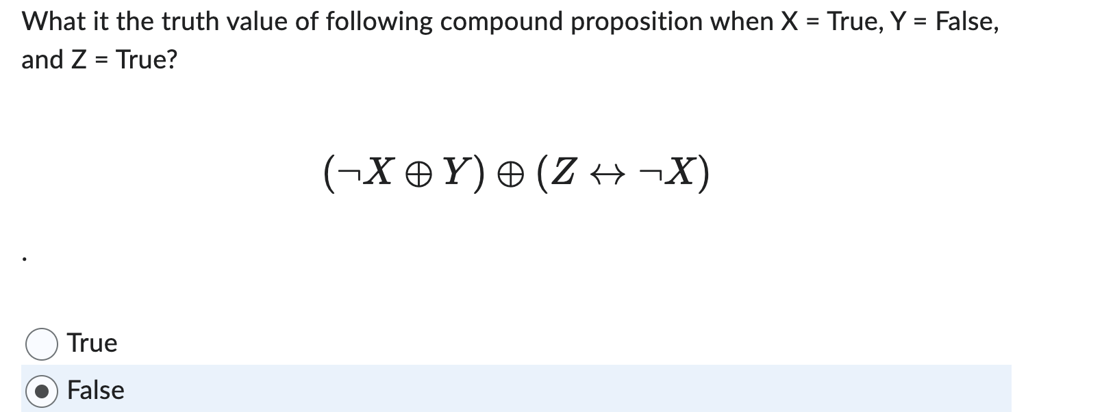 Solved What it the truth value of following compound | Chegg.com