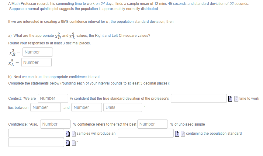 Solved A Math Professor records his commuting time to work | Chegg.com