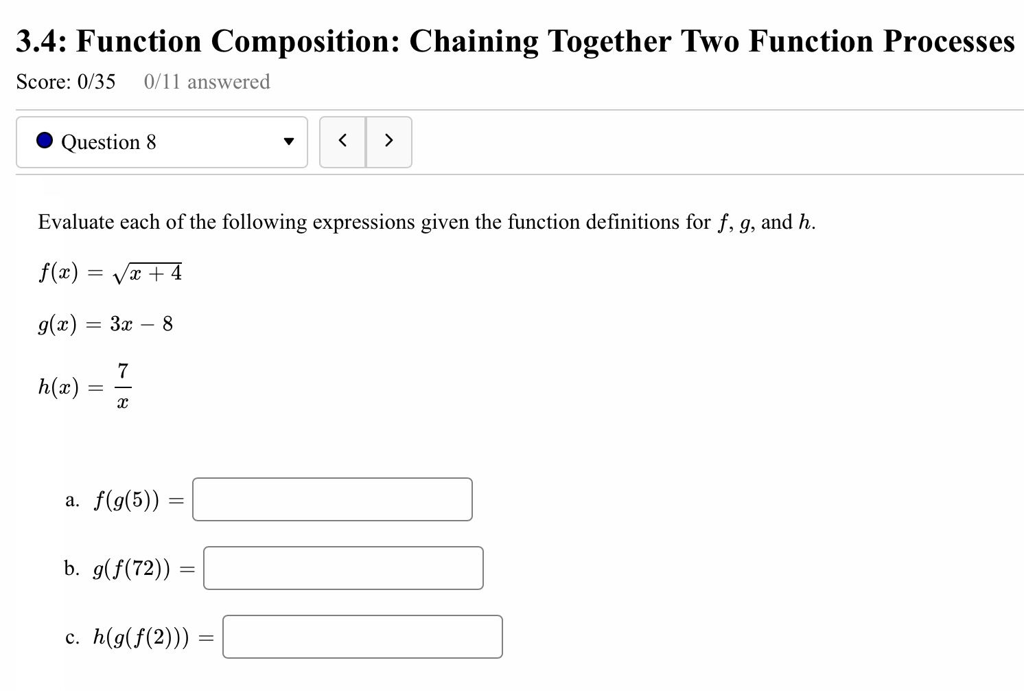 Solved 3 4 Function Composition Chaining Together Two