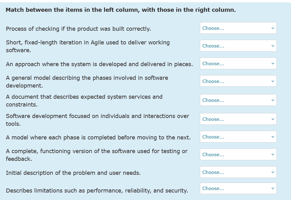 Solved Match between the items in the left column, with | Chegg.com