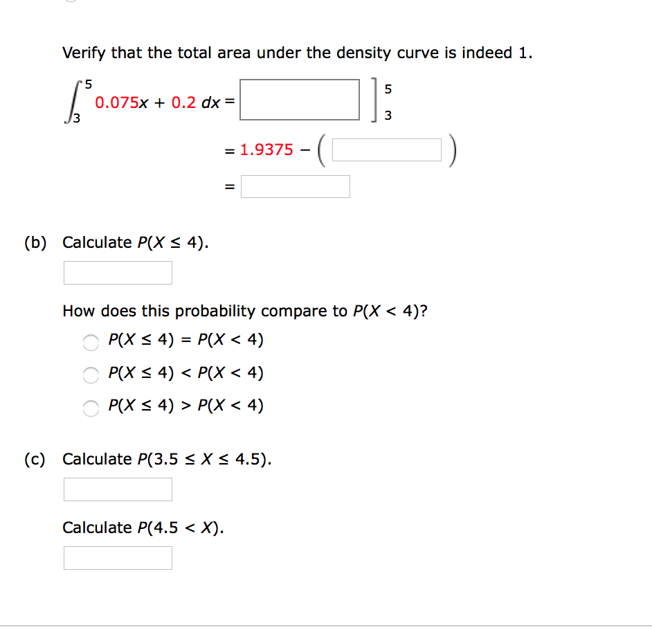 Solved Verify that the total area under the density curve is | Chegg.com