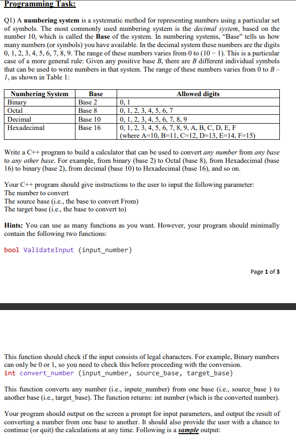 Solved Q1) A numbering system is a systematic method for | Chegg.com