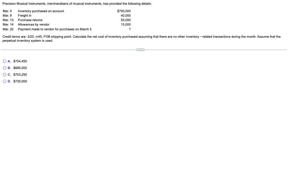Solved Precision Musical Instruments, merchandisers of | Chegg.com