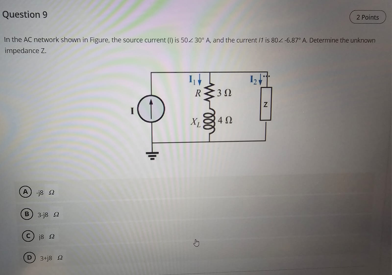 Solved In the AC network shown in Figure, the source current | Chegg.com