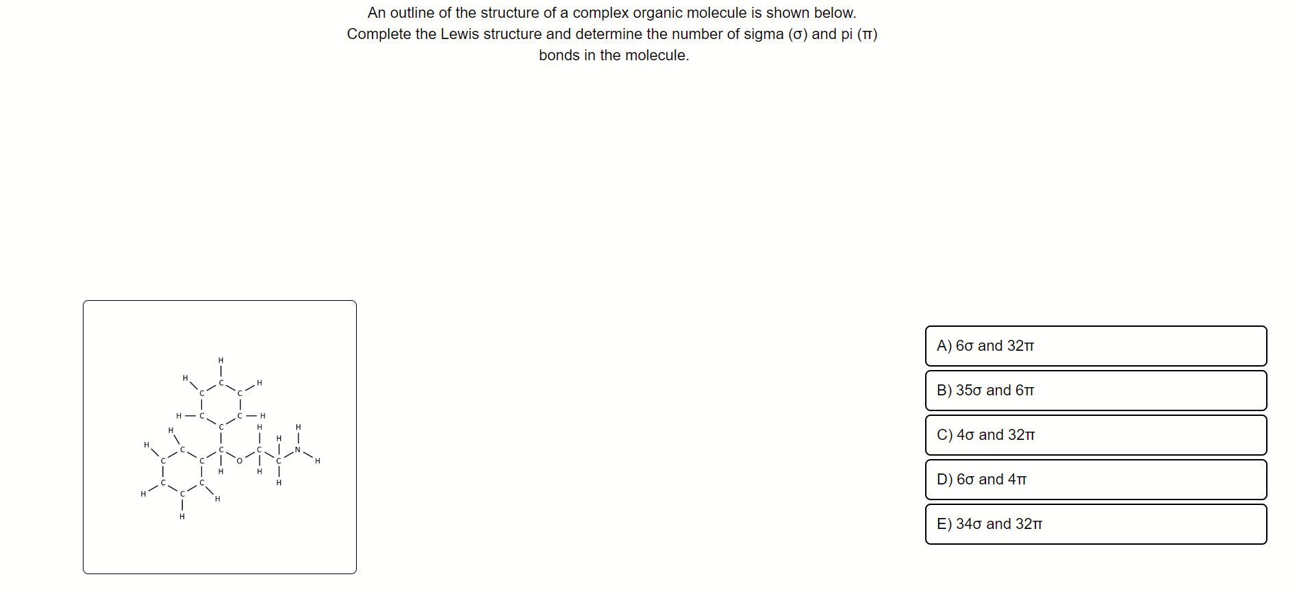 Solved An outline of the structure of a complex organic | Chegg.com