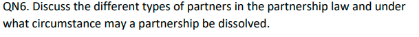 Solved QN6. Discuss the different types of partners in the | Chegg.com