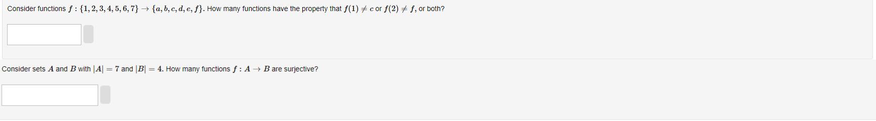 Solved Consider Functions F {1 2 3 4 5 6 7}→{a B C D E F}