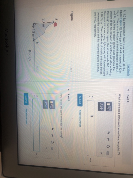 Solved Constants Part A A 11.0 kg stone slides down a | Chegg.com
