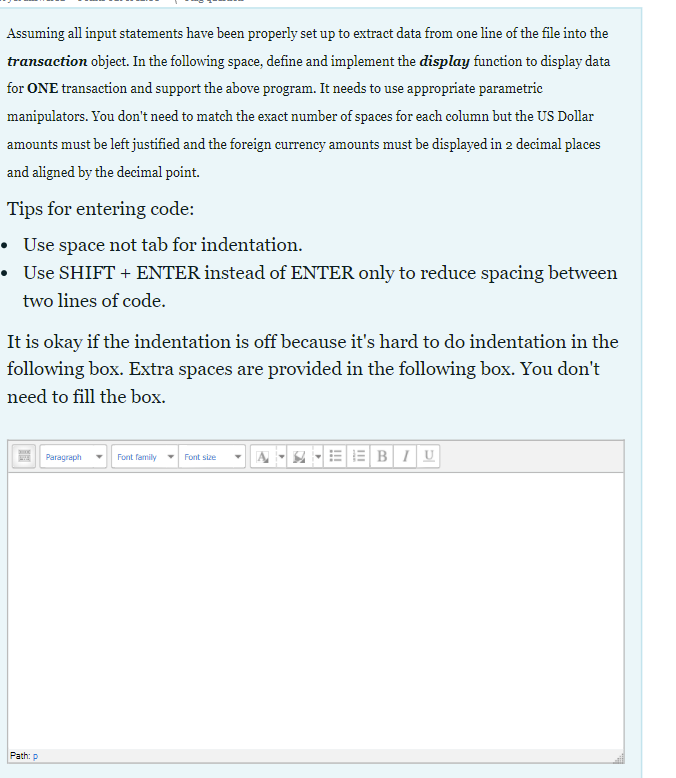 Solved Information Pas question A foreign exchange service | Chegg.com