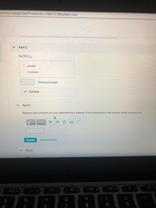 Solved mView?a 103610738&offset next Part Sn(NO,) soluble | Chegg.com