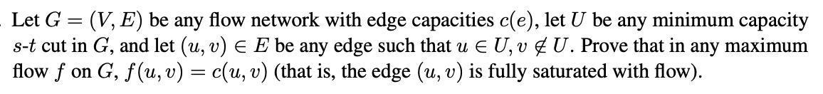 Solved = Let G = (V, E) be any flow network with edge | Chegg.com