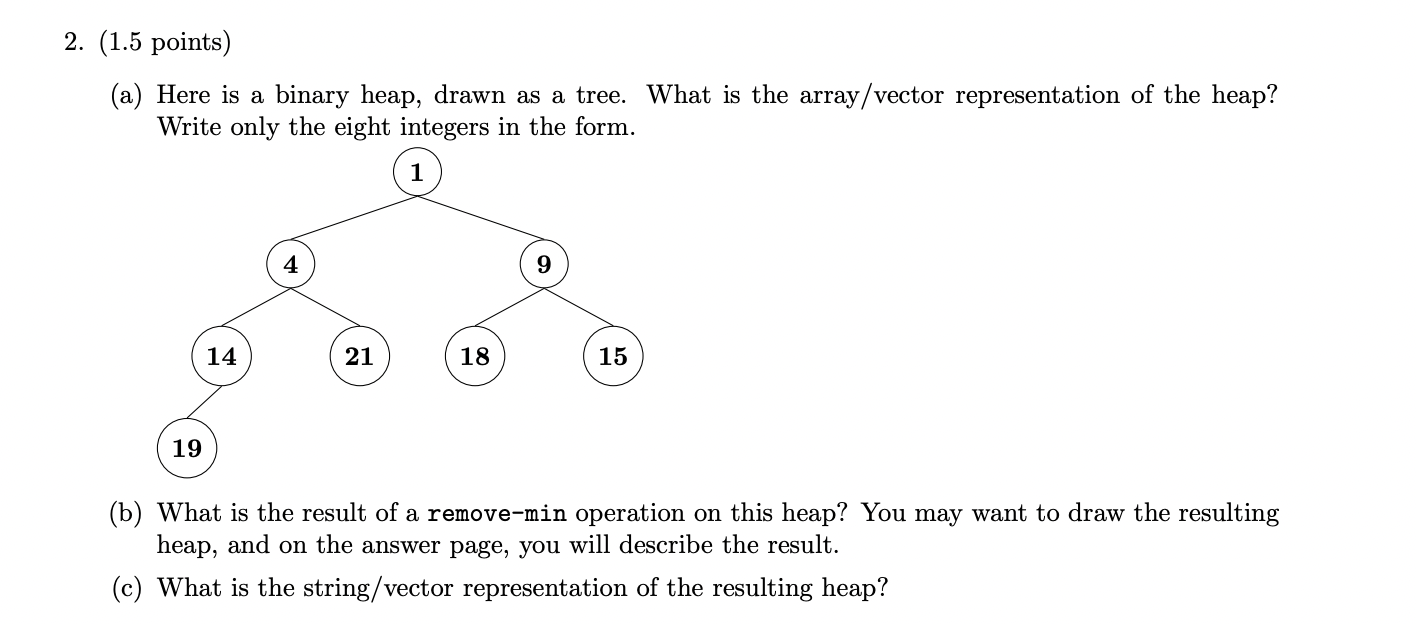 Solved (a) Here is a binary heap, drawn as a tree. What is | Chegg.com Solved (a) Here is a binary heap, drawn as a tree. What is | Chegg.com