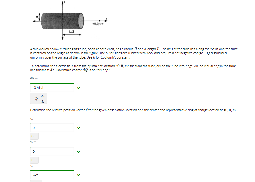 Solved L/2 A thin-walled hollow circular glass tube, | Chegg.com