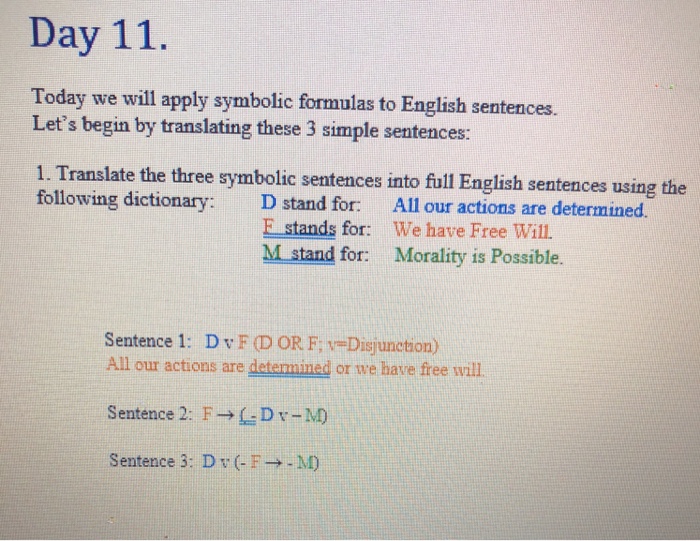 Solved Day 11. Today we will apply symbolic formulas to | Chegg.com