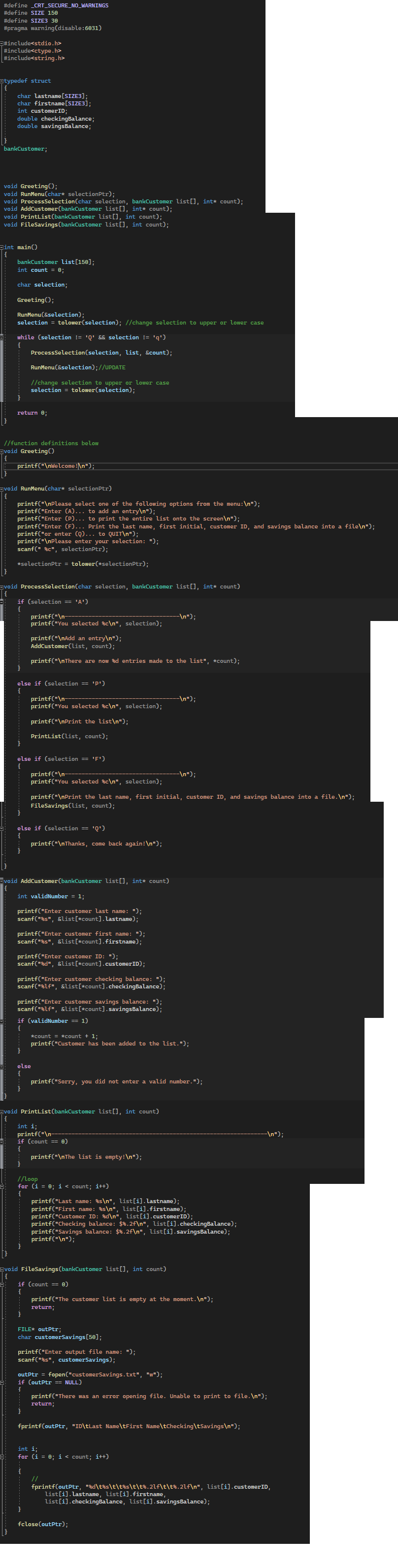 Solved Can anyone help with fixing this code I made in C | Chegg.com