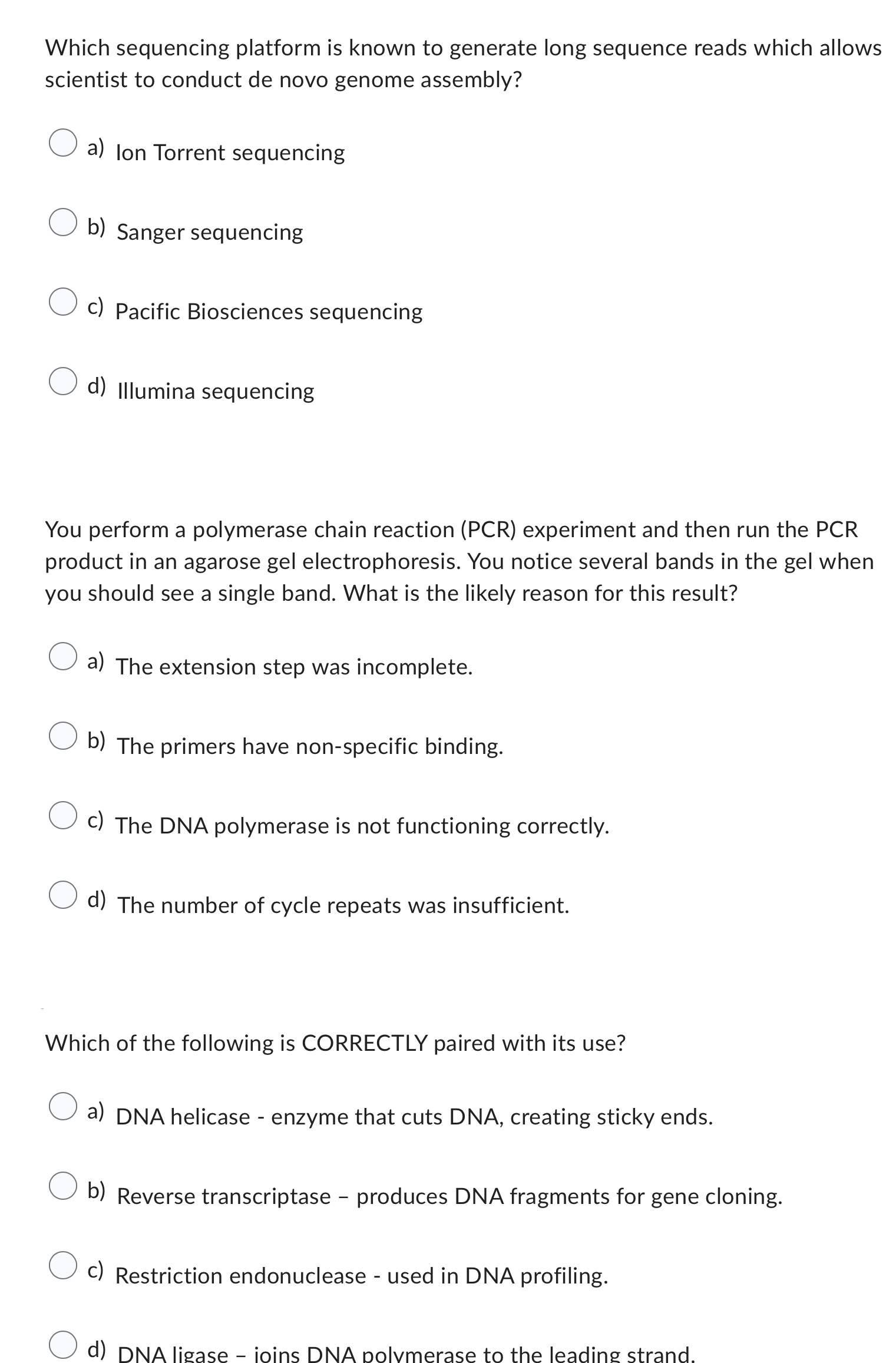 Solved Which sequencing platform is known to generate long | Chegg.com