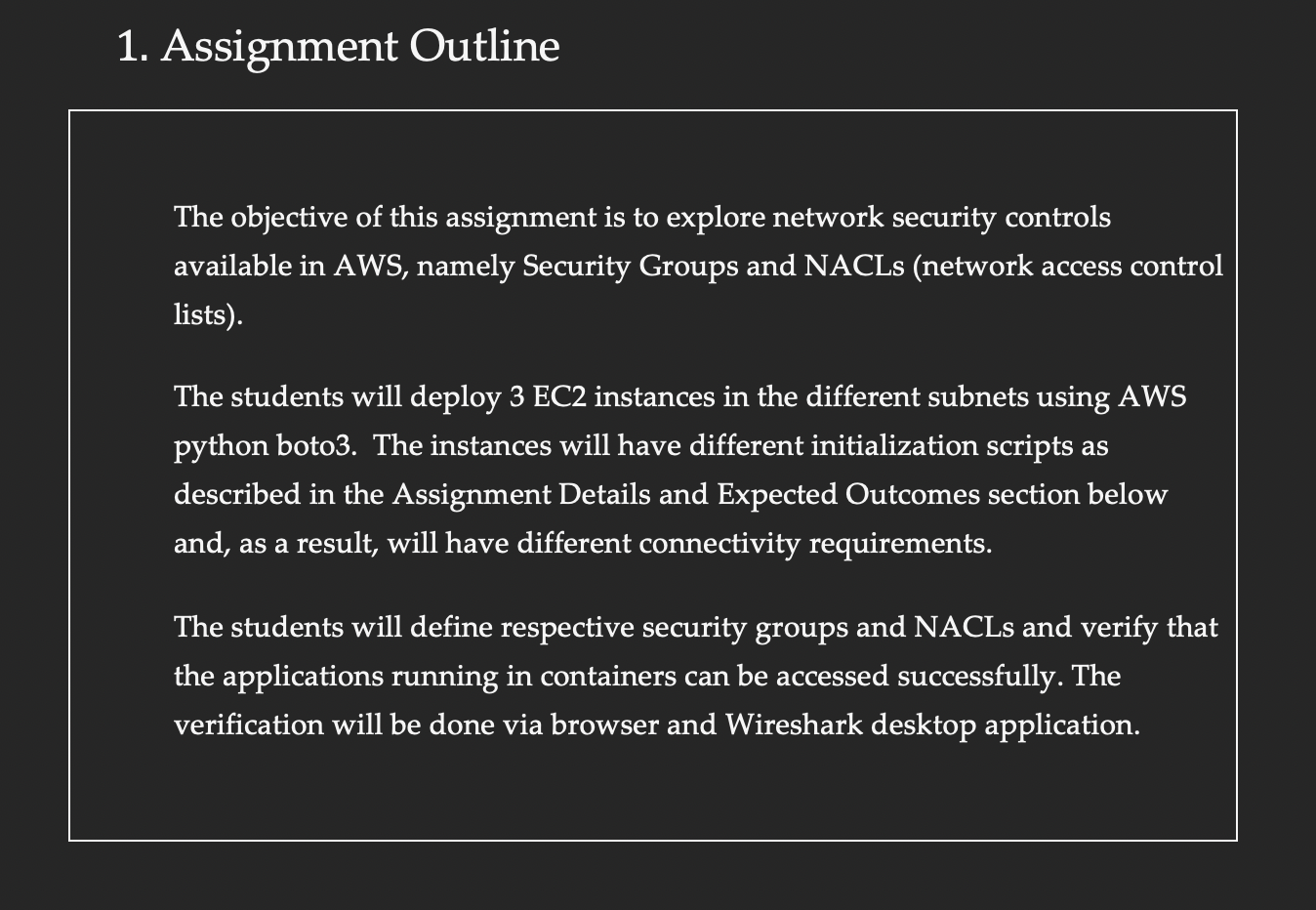 Solved 1. Assignment Outline The objective of this | Chegg.com
