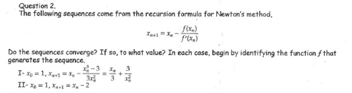 Solved uestion 2. e following sequences come from the | Chegg.com