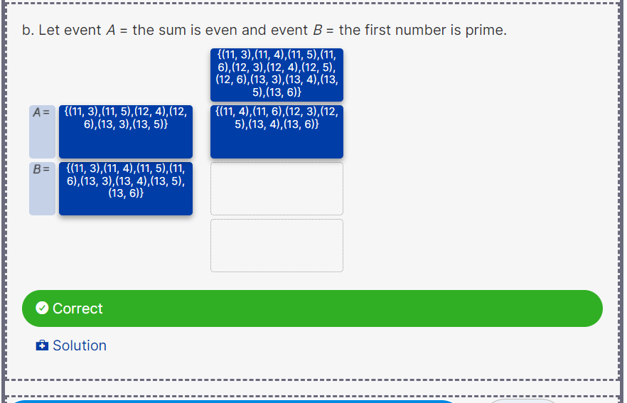 Solved The sample space S is all the ordered pairs of two | Chegg.com