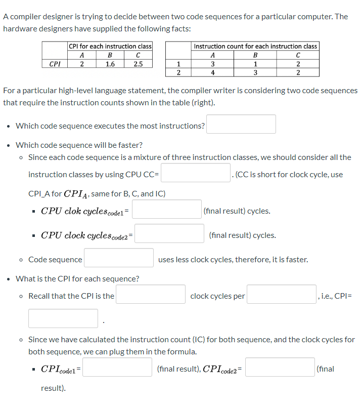 Solved A compiler designer is trying to decide between two | Chegg.com