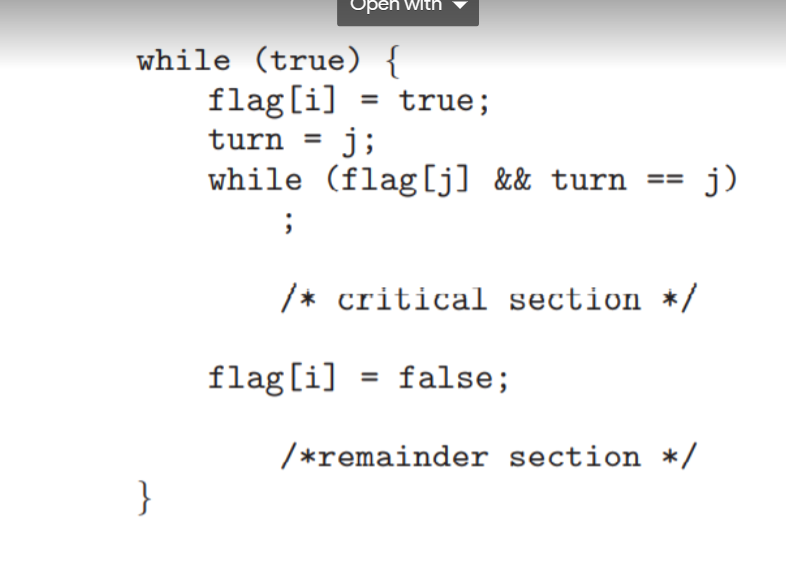 Solved Q\#8: Peterson's solution requires the two processes | Chegg.com