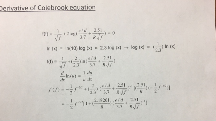 Solve Colebrook Equation For Friction Factor - Tessshebaylo Solve Colebrook Equation For Friction Factor - Tessshebaylo