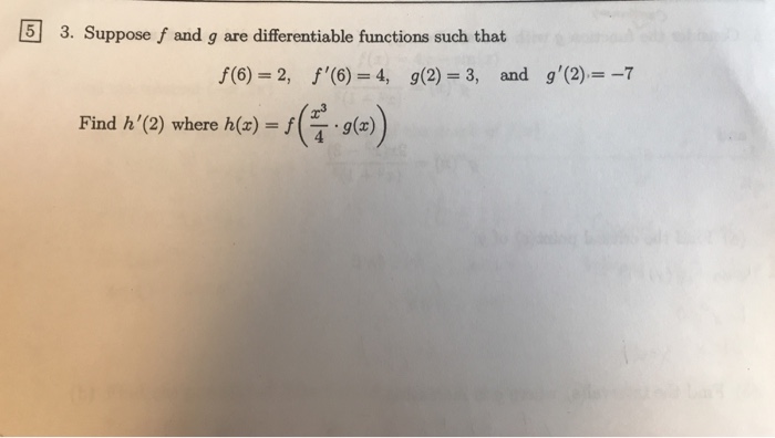 Solved 3. Suppose f and g are differentiable functions such | Chegg.com