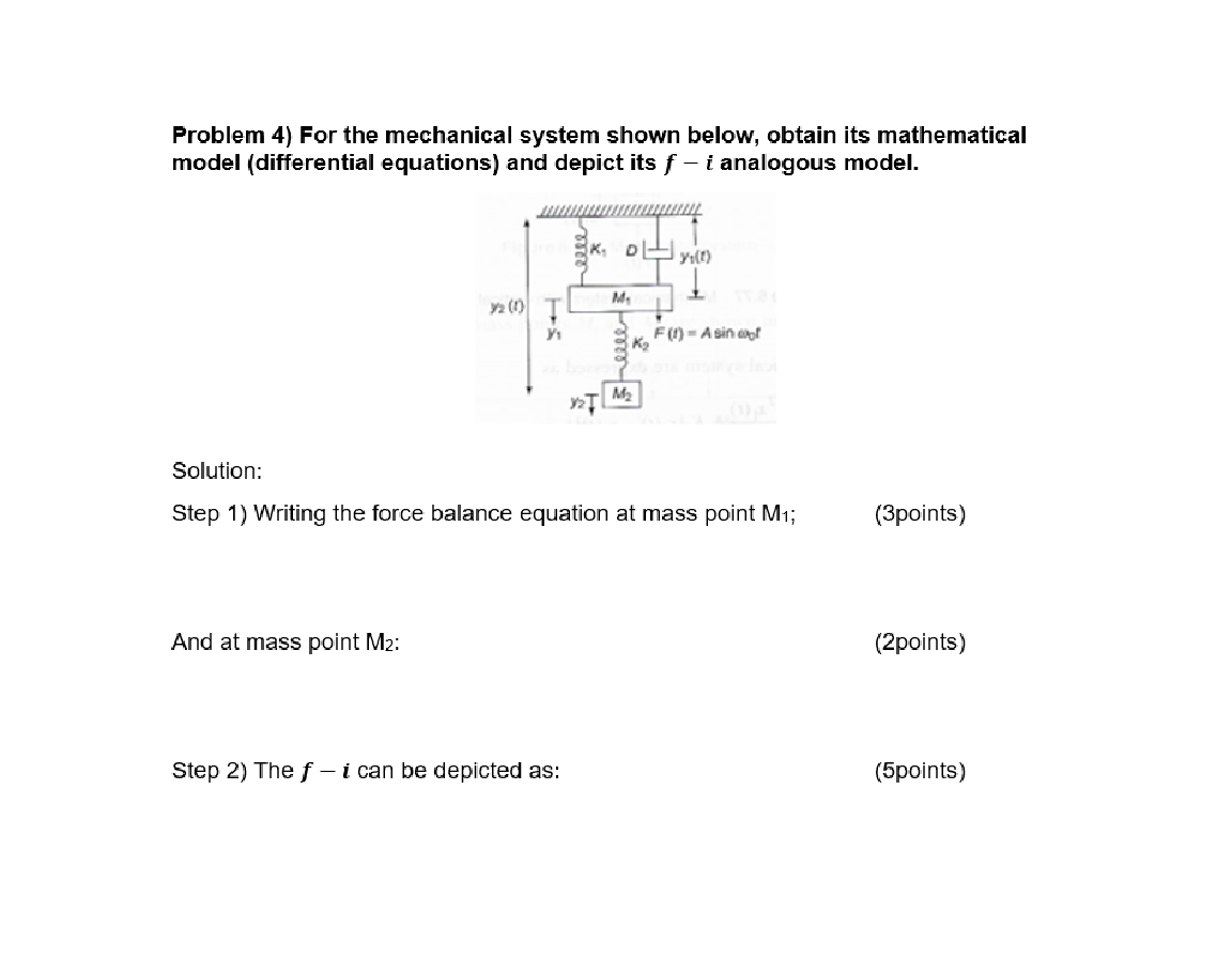 Solved Problem 4) For the mechanical system shown below, | Chegg.com