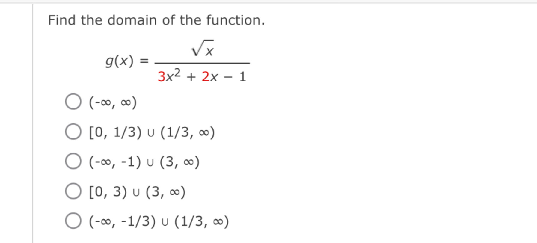 Solved Find the domain of the | Chegg.com