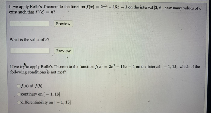Solved If we apply Rolle's Theorem to the function f(x) = | Chegg.com