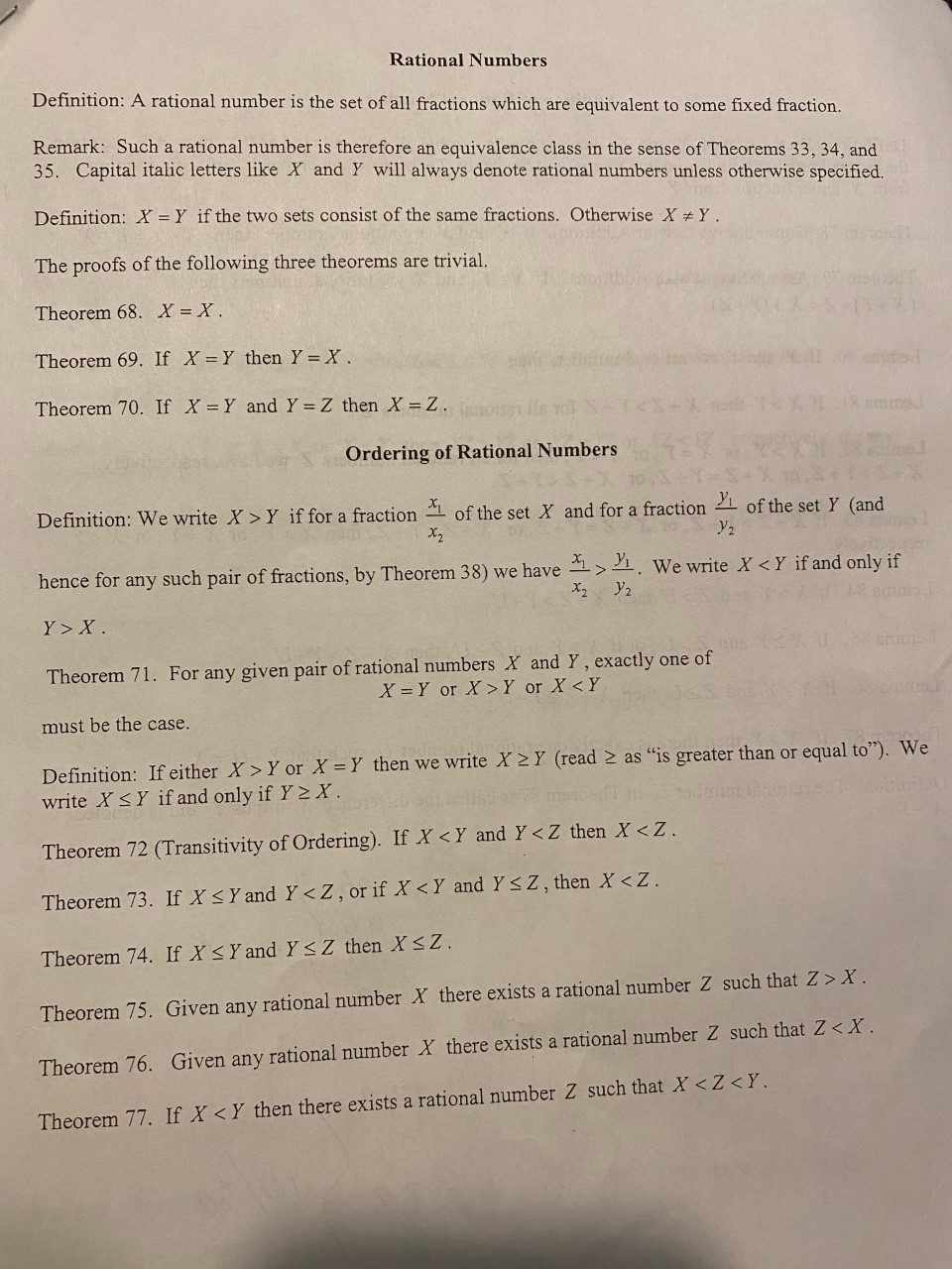 Solved Rational Numbers Definition: A rational number is the | Chegg.com