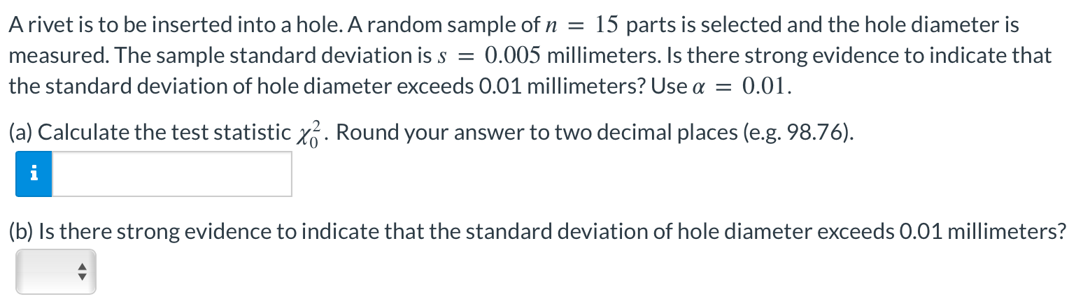 Solved A rivet is to be inserted into a hole. A random | Chegg.com