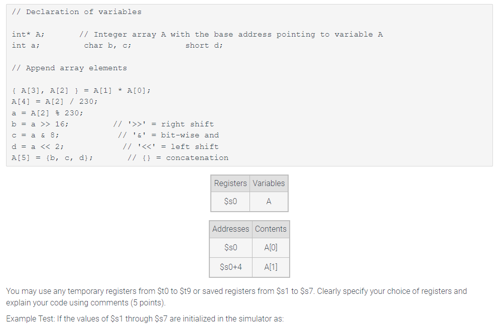 Solved You may use any temporary registers from $t0 to $t9 | Chegg.com