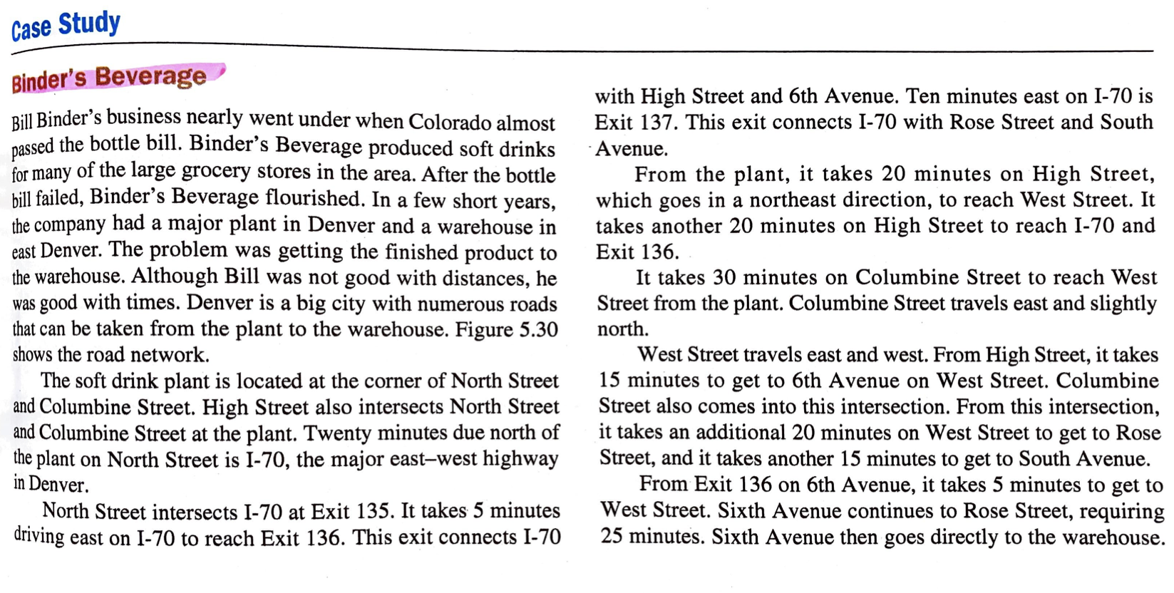 Solved Binder's Beverage with High Street and 6th Avenue. | Chegg.com