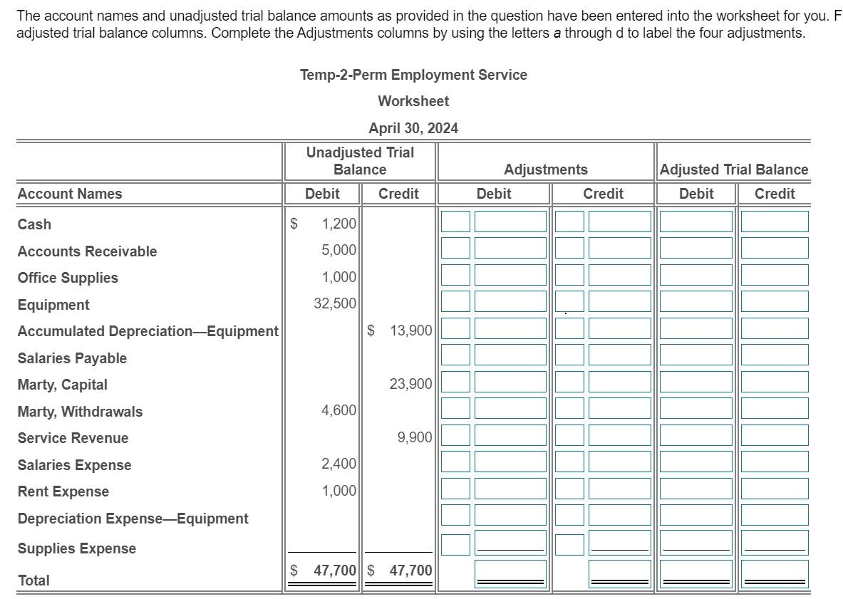 Solved 1. Calculate and enter the adjustment | Chegg.com