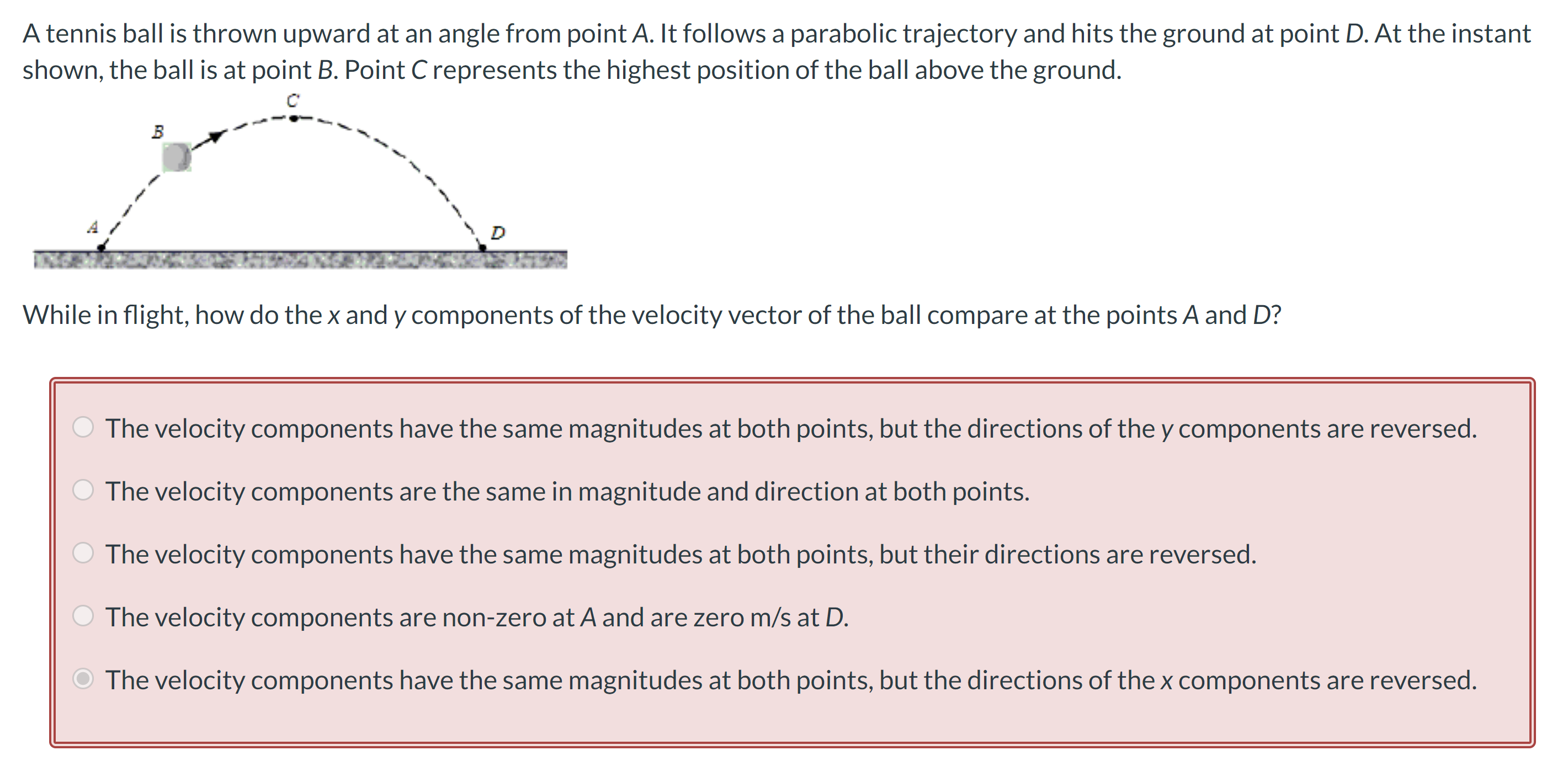 Solved A tennis ball is thrown upward at an angle from point | Chegg.com