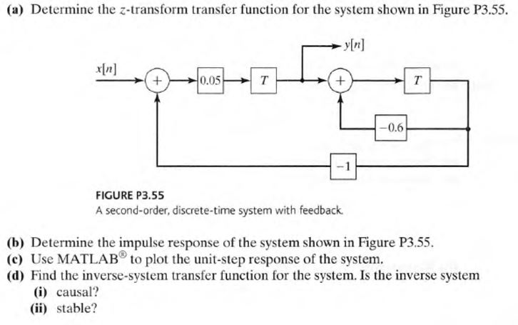 Solved (a) Determine the z-transform transfer function for | Chegg.com