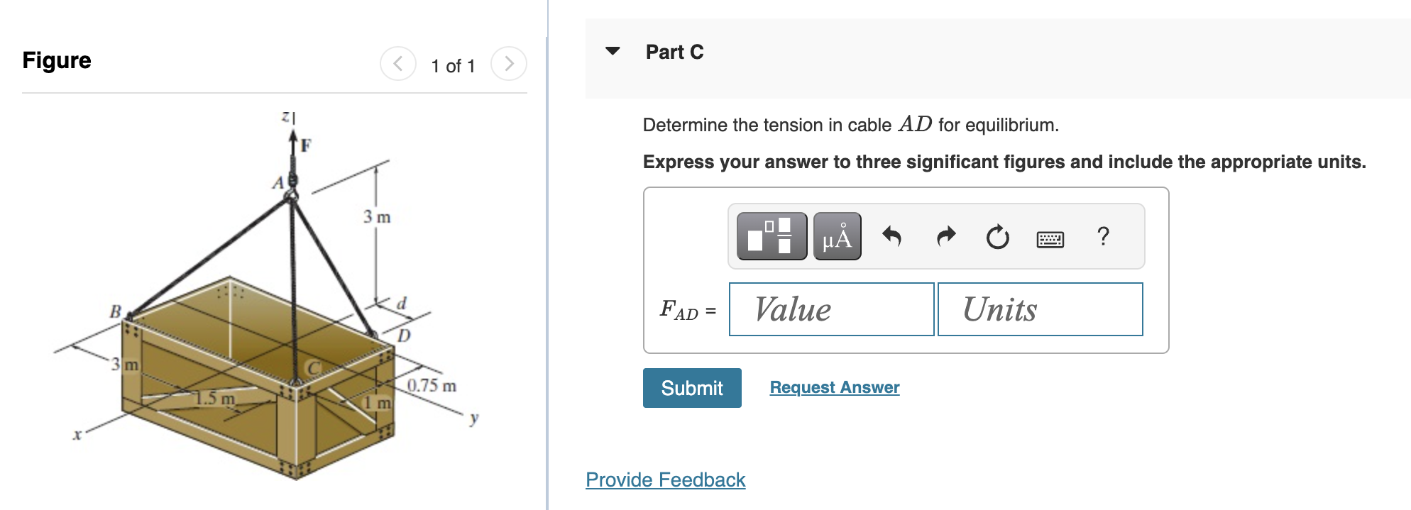 Solved A vertical force of F=2.8kN is applied to the hook at | Chegg.com