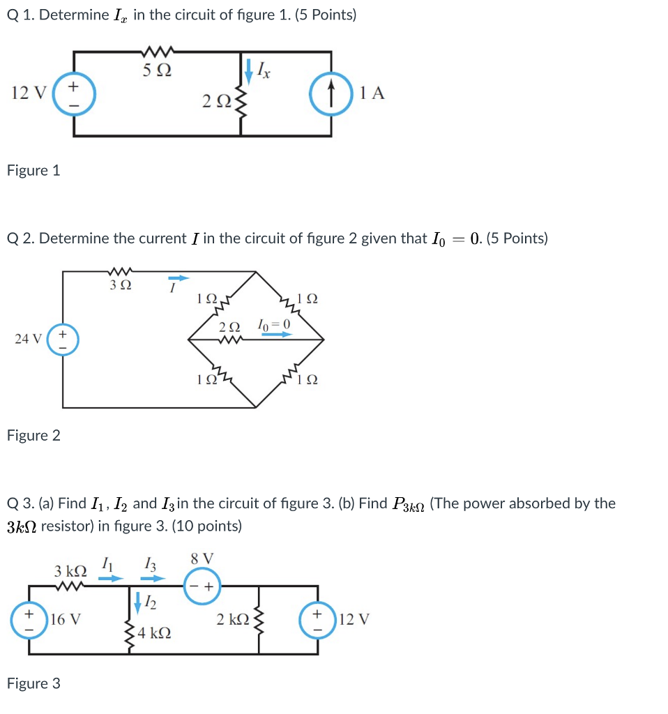 Solved Q1. Determine I in the circuit of figure 1. (5 | Chegg.com Solved Q1. Determine I in the circuit of figure 1. (5 | Chegg.com