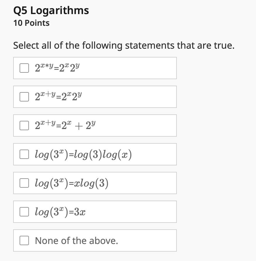 Solved Select all of the following statements that are true. | Chegg.com