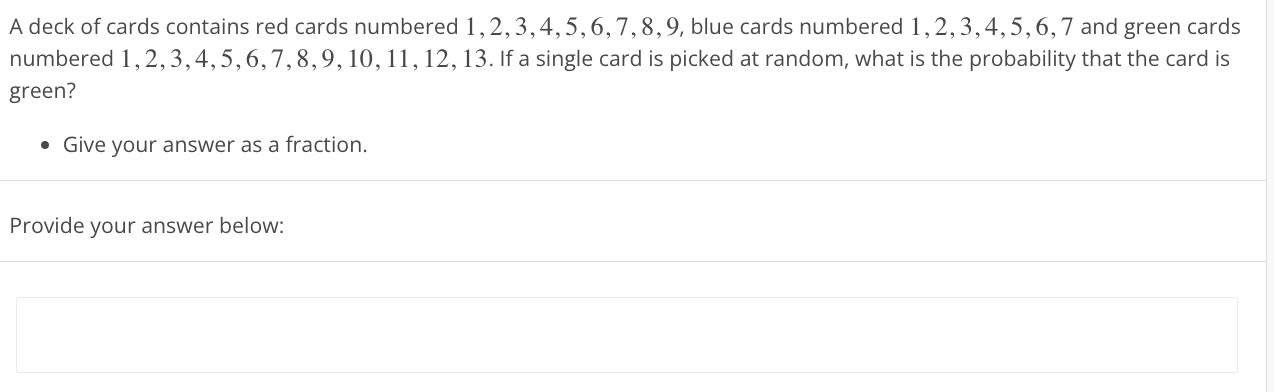 A deck of cards contains red cards numbered | Chegg.com