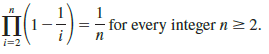 Solved ∏i=2n(1−i1)=n1 for every integer n≥2. | Chegg.com
