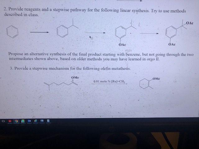 Solved 2. Provide reagents and a stepwise pathway for the | Chegg.com