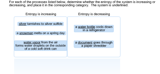 Solved For each of the processes listed below, determine | Chegg.com
